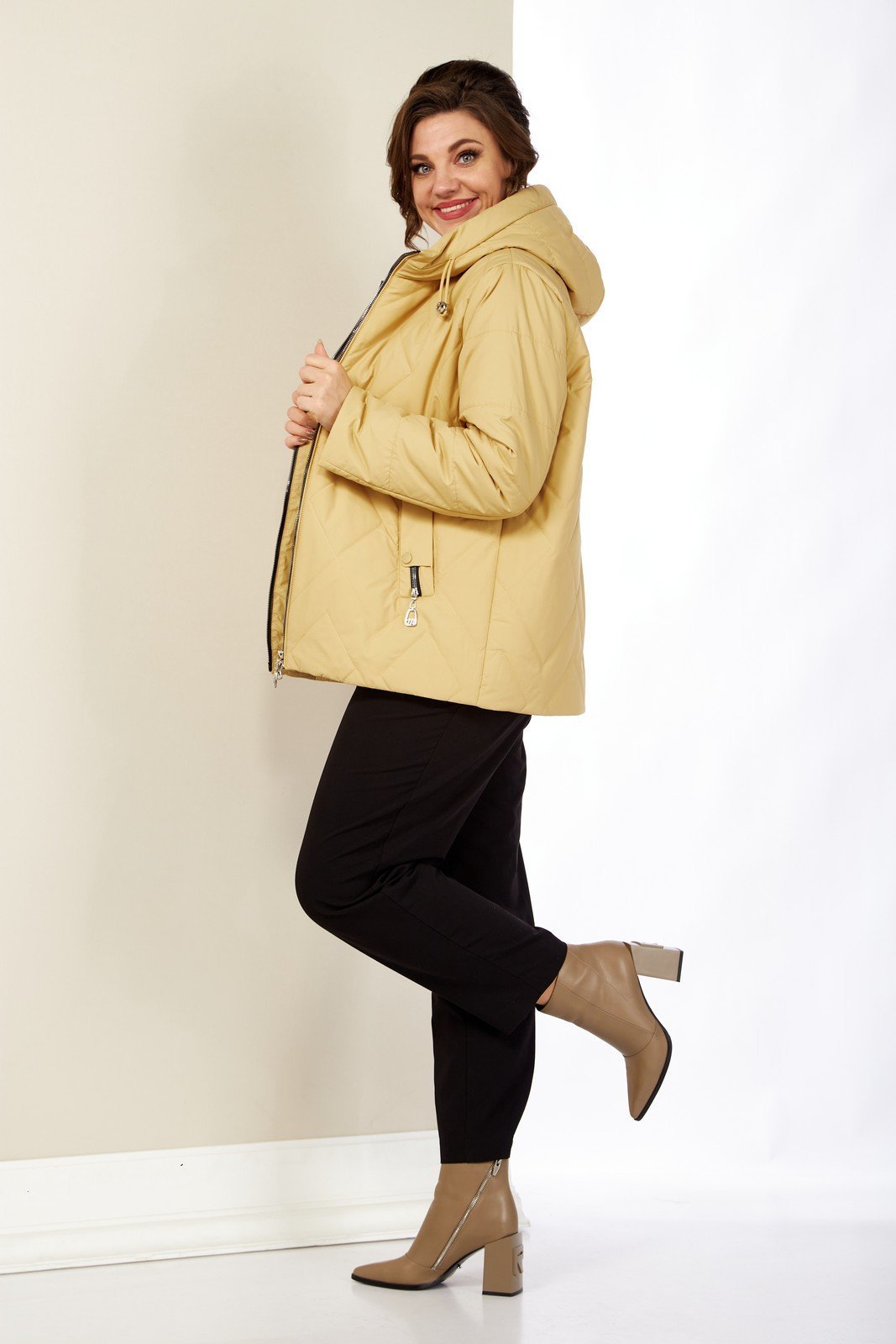 Куртка 2142 горчица Shetti купить в интернет магазине Велесмода